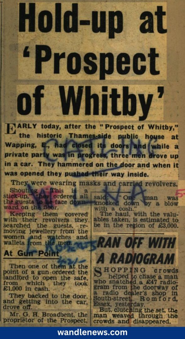 History of The Prospect of Whitby in Wapping, London