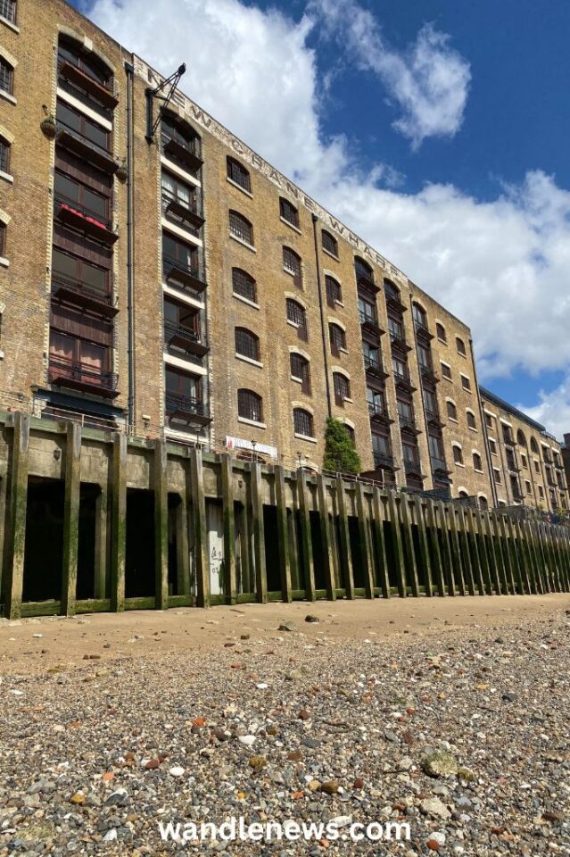 Wapping Beach on the River Thames in London
