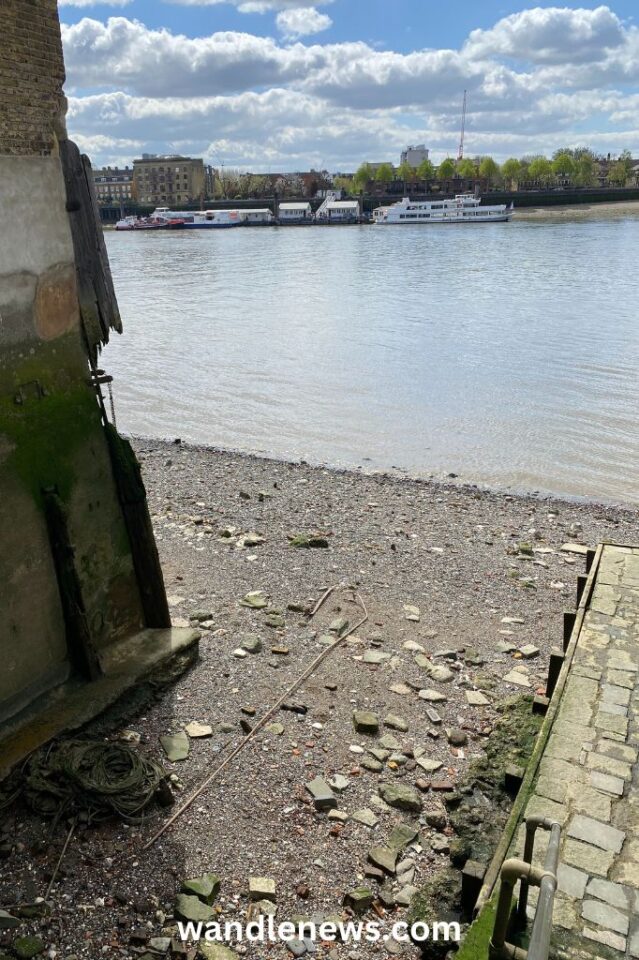 Wapping Beach on the River Thames in London